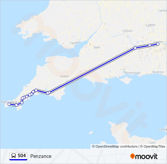 504 Route: Schedules, Stops & Maps - Penzance (Updated)