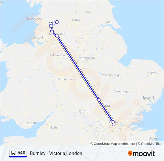540 Route: Schedules, Stops & Maps - Burnley (Updated)