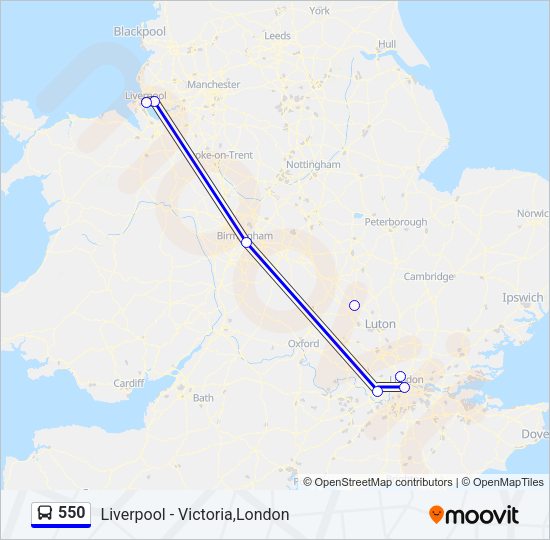 550 Route: Schedules, Stops & Maps - Liverpool (Updated)