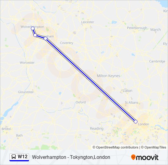 w12 Route: Schedules, Stops & Maps - Tokyngton (Updated)