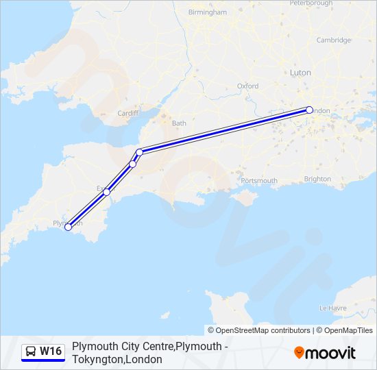 w16 Route: Schedules, Stops & Maps - Plymouth City Centre (Updated)
