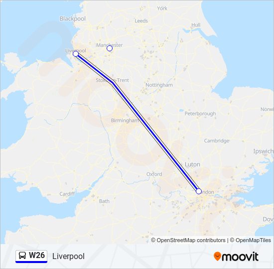 w26 Route: Schedules, Stops & Maps - Liverpool (Updated)