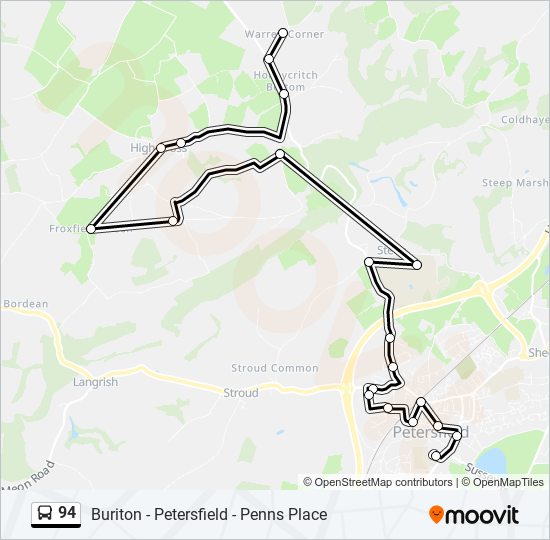 94 Route: Schedules, Stops & Maps - Petersfield (Updated)
