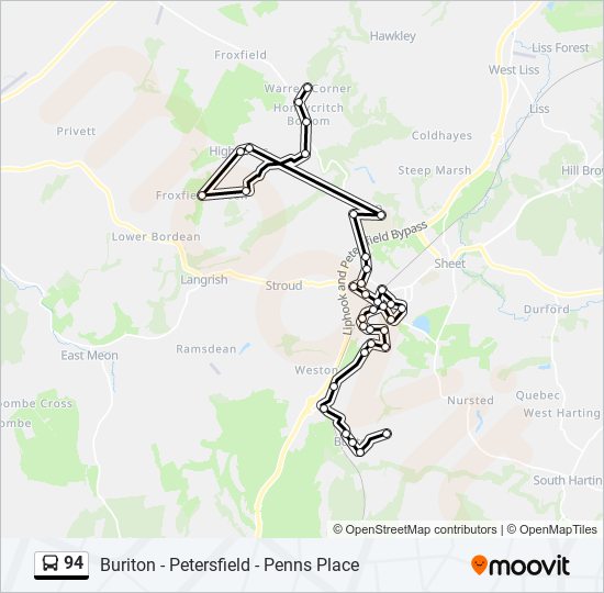 94 Route: Schedules, Stops & Maps - Warren Corner (Updated)
