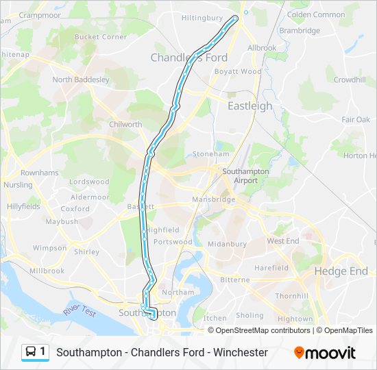1 Route: Schedules, Stops & Maps - Southampton City Centre (Updated)