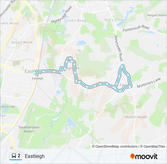 2 Route: Schedules, Stops & Maps - Eastleigh (Updated)