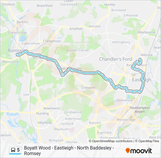 5 Route: Schedules, Stops & Maps - Romsey (Updated)
