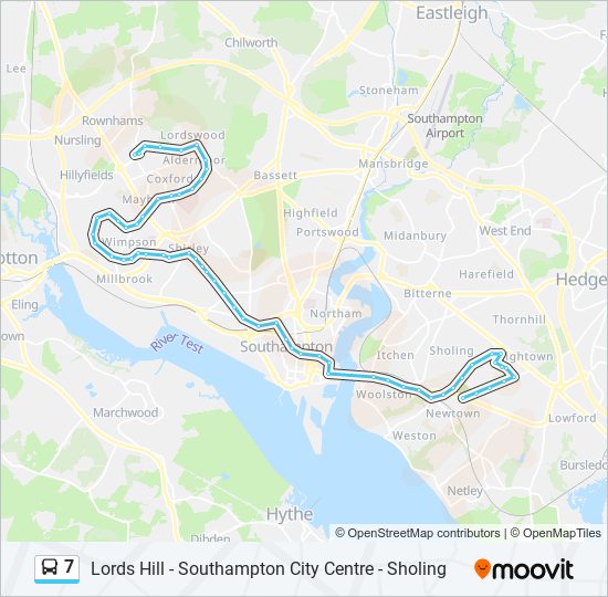7 Route: Schedules, Stops & Maps - Sholing (Updated)