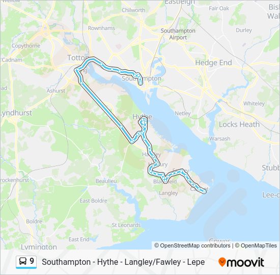 9 Route: Schedules, Stops & Maps - Calshot (Updated)