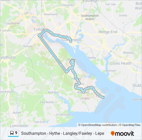 9 Route: Schedules, Stops & Maps - Calshot (Updated)