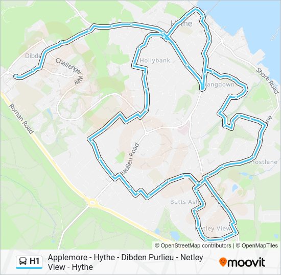 H1 Route: Schedules, Stops & Maps - Hythe (Updated)