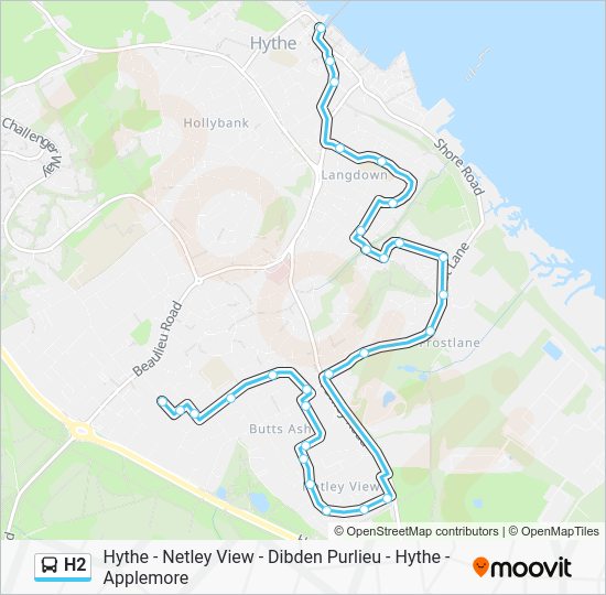 H2 Route: Schedules, Stops & Maps - Dibden Purlieu (Updated)