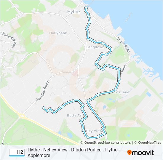 h2 Route: Schedules, Stops & Maps - Dibden Purlieu (Updated)