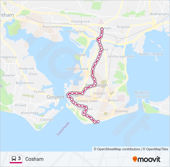3 Route: Schedules, Stops & Maps - Cosham (Updated)