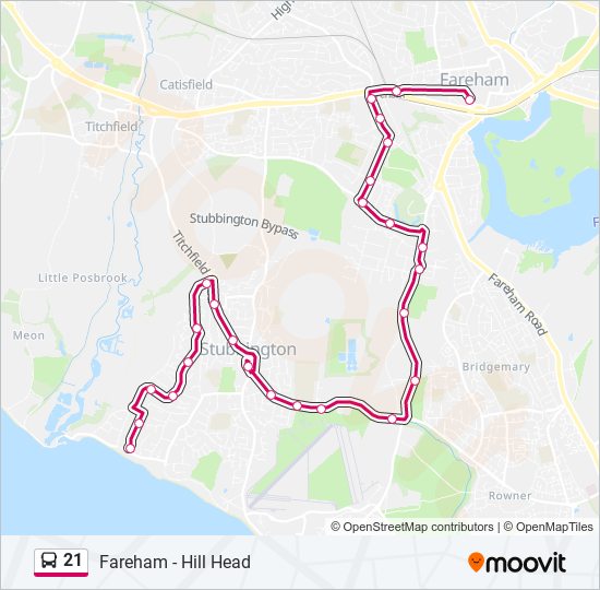 21 Route: Schedules, Stops & Maps - Stubbington (Updated)