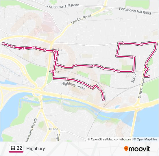 22 Route: Schedules, Stops & Maps - Highbury (Updated)