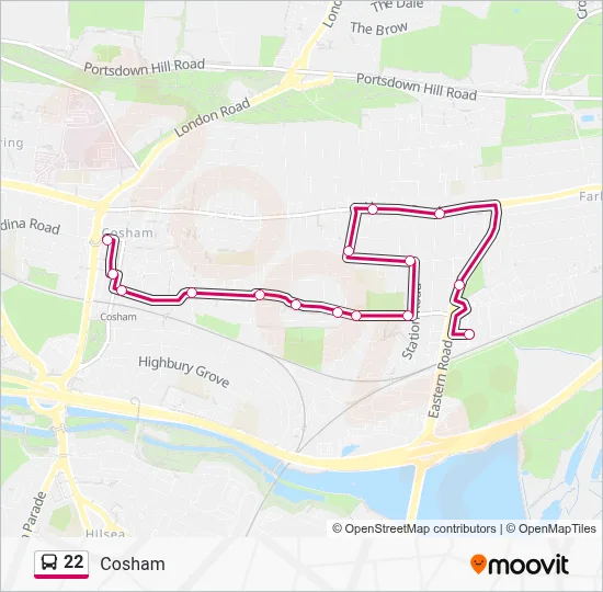 22 Route: Schedules, Stops & Maps - Cosham (Updated)