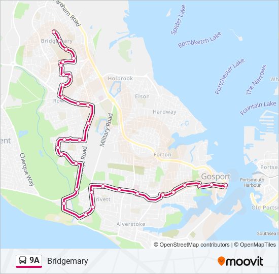 9a Route: Schedules, Stops & Maps - Bridgemary (Updated)