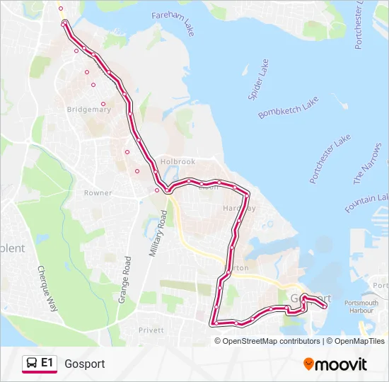 E1 Route: Schedules, Stops & Maps - Gosport (Updated)