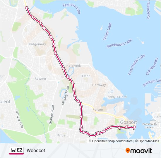 e2 Route: Schedules, Stops & Maps - Woodcot (Updated)