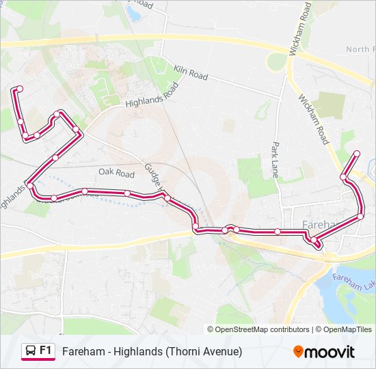 f1 Route: Schedules, Stops & Maps - Fareham (Updated)