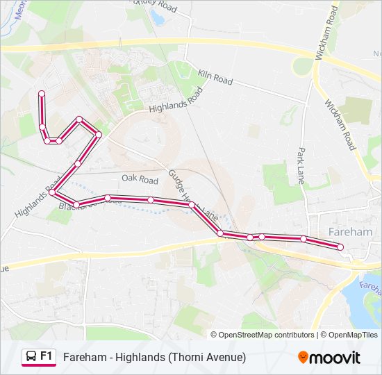 f1 Route: Schedules, Stops & Maps - Fareham (Updated)