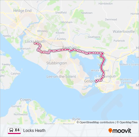 x4 Route: Schedules, Stops & Maps - Locks Heath (Updated)