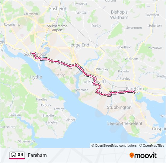 x4 Route: Schedules, Stops & Maps - Fareham (Updated)