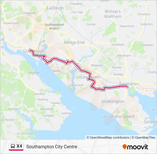 X4 Route: Schedules, Stops & Maps - Southampton City Centre (Updated)