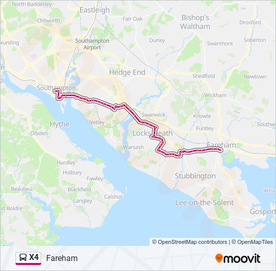 x4 Route: Schedules, Stops & Maps - Fareham (Updated)