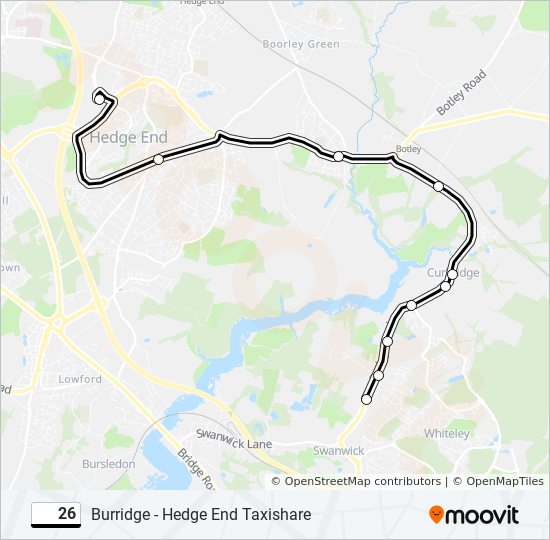 26 Route: Schedules, Stops & Maps - Burridge (Updated)