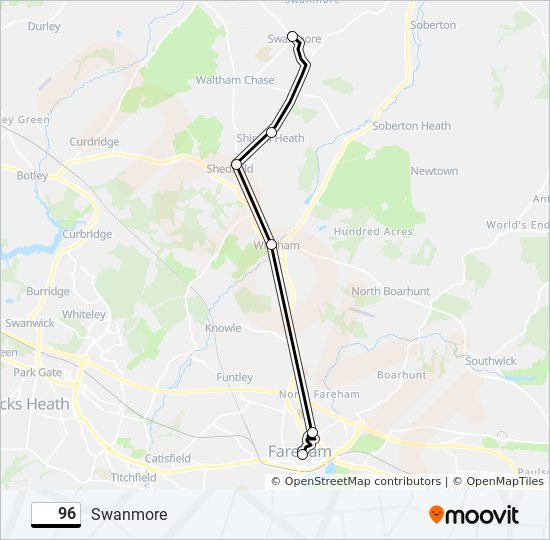 96 Route: Schedules, Stops & Maps - Swanmore (Updated)