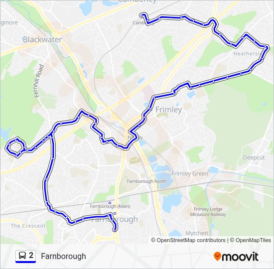 2 Route: Schedules, Stops & Maps - Farnborough (Updated)