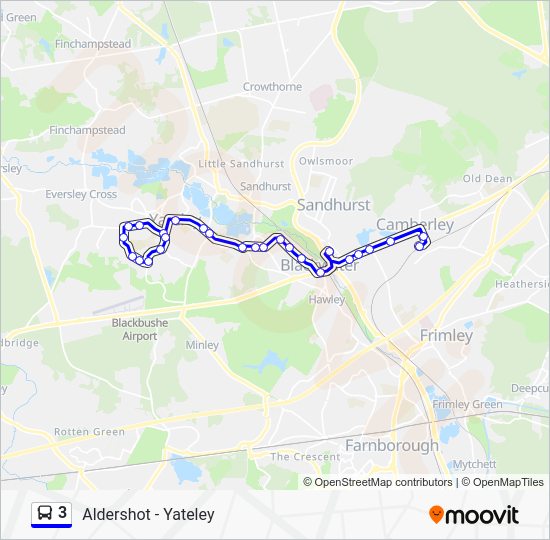 3 Route: Schedules, Stops & Maps - Camberley (Updated)