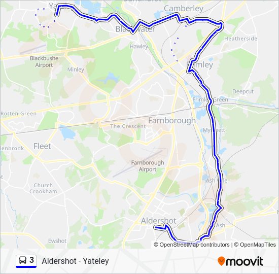 3 Route: Schedules, Stops & Maps - Yateley (Updated)