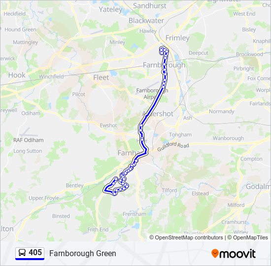 405 Route: Schedules, Stops & Maps - Farnborough Green (Updated)