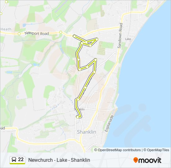 22 Route: Schedules, Stops & Maps - Shanklin (Updated)