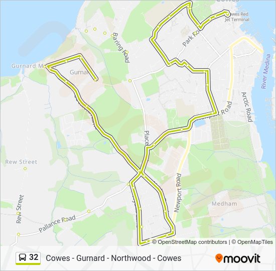 32 Route: Schedules, Stops & Maps - Cowes (Updated)