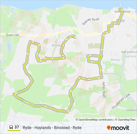 37 Route: Schedules, Stops & Maps - Binstead (Updated)