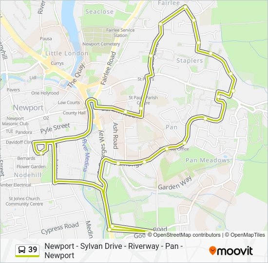 39 Route: Schedules, Stops & Maps - Newport (Updated)