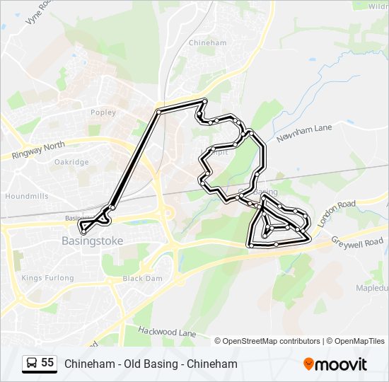 55 Route: Schedules, Stops & Maps - Eastrop (Updated)