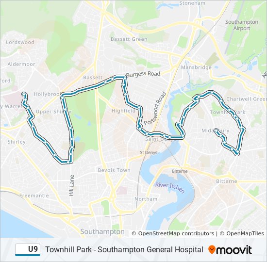 u9 Route: Schedules, Stops & Maps - Midanbury (Updated)