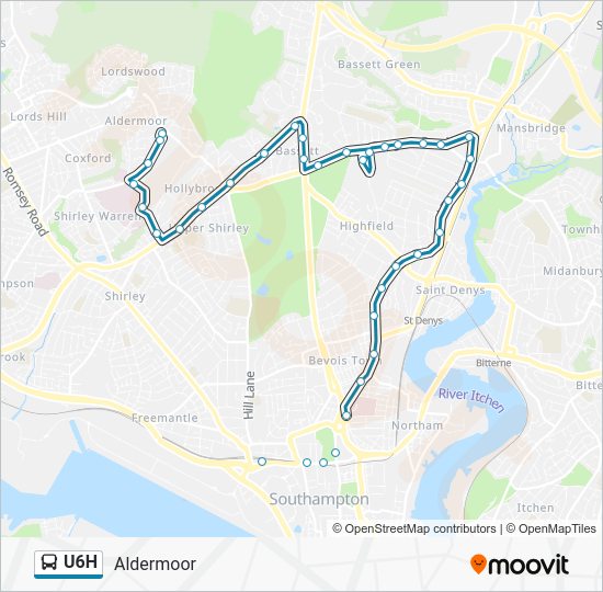U6H Route: Schedules, Stops & Maps - Aldermoor (Updated)