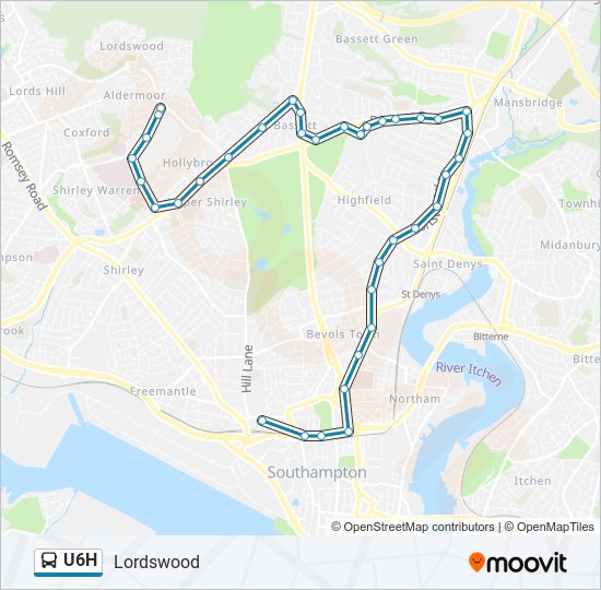 u6h Route: Schedules, Stops & Maps - Lordswood (Updated)