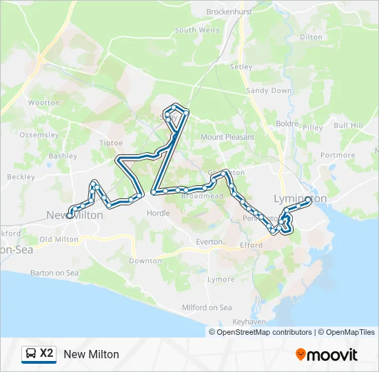 X2 Route: Schedules, Stops & Maps - New Milton (Updated)