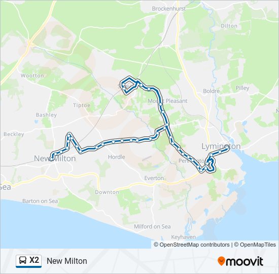 x2 Route: Schedules, Stops & Maps - New Milton (Updated)