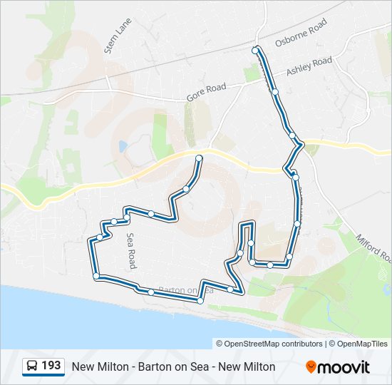 193 Route: Schedules, Stops & Maps - Barton on Sea (Updated)