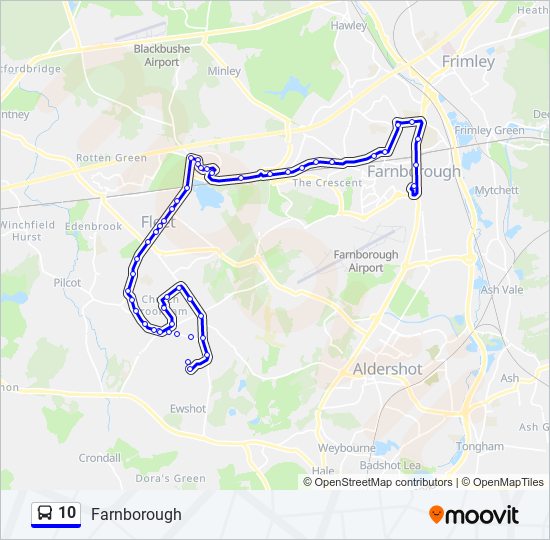 10 Route: Schedules, Stops & Maps - Farnborough (Updated)