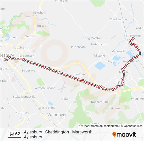 62 Route: Schedules, Stops & Maps - Pitstone (Updated)