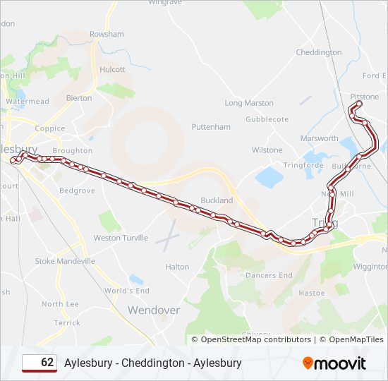 62 Route: Schedules, Stops & Maps - Pitstone (Updated)